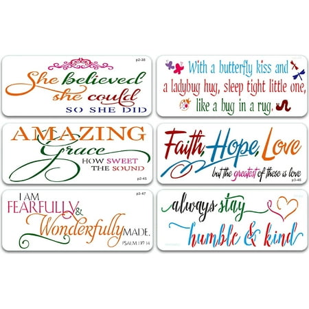 Funny Home Family Sign Stencils - 6 Pieces Large Inspirational Word ...