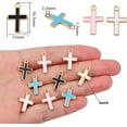 40pcs Enamel Cross Crucifix Charms Alloy Jesus Blessing Cross Dangle ...