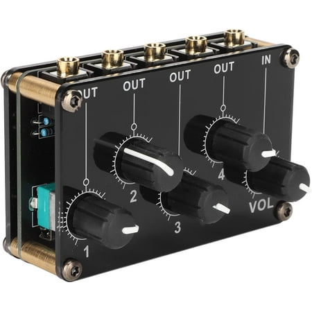 Mini Stereo Line Headphone Mixer, 4 Channel Line Mixer, 4 in 1 RCA ...
