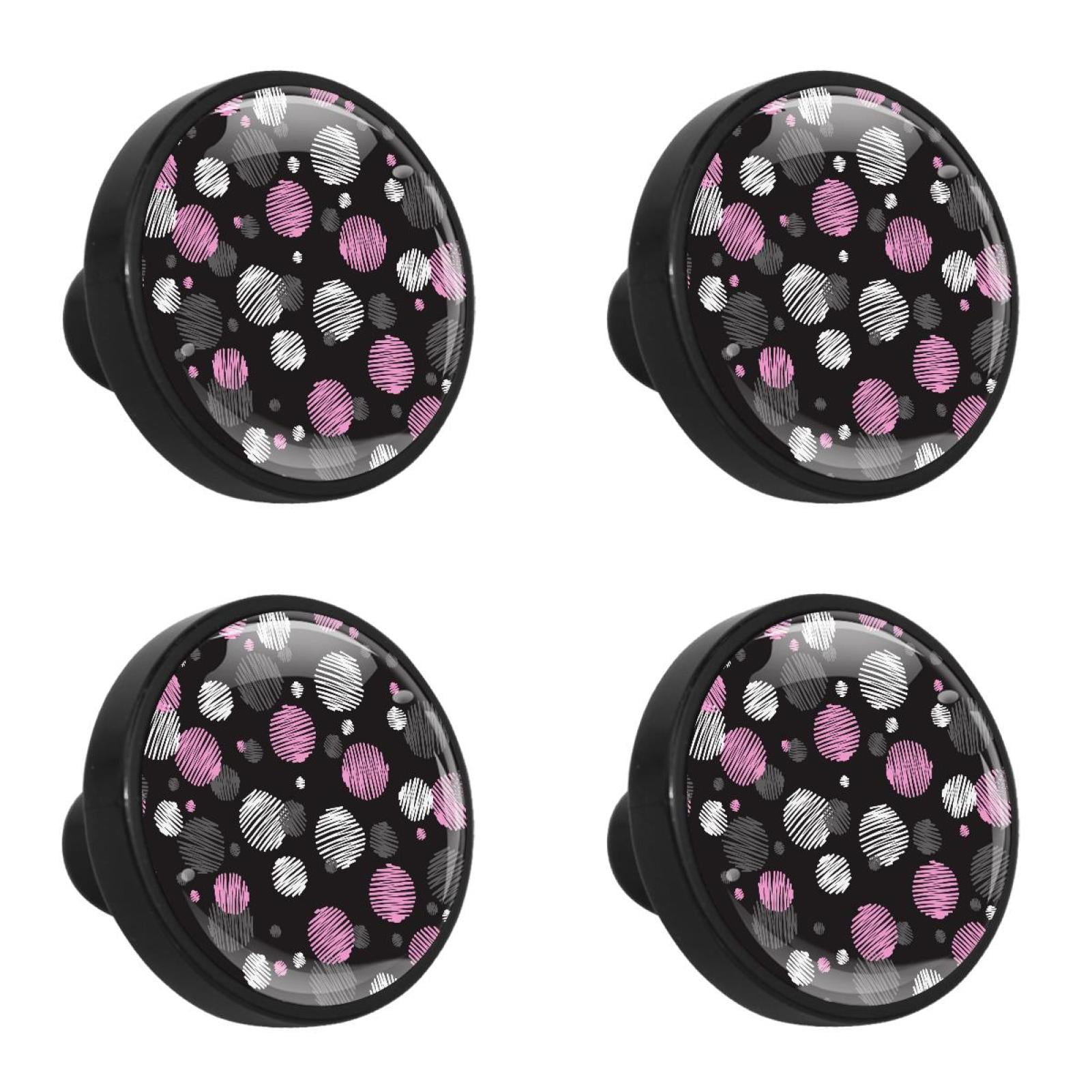 4 Pcs Black and White Dots Knobs for Kitchen Cabinet Cupboard Dresser ...