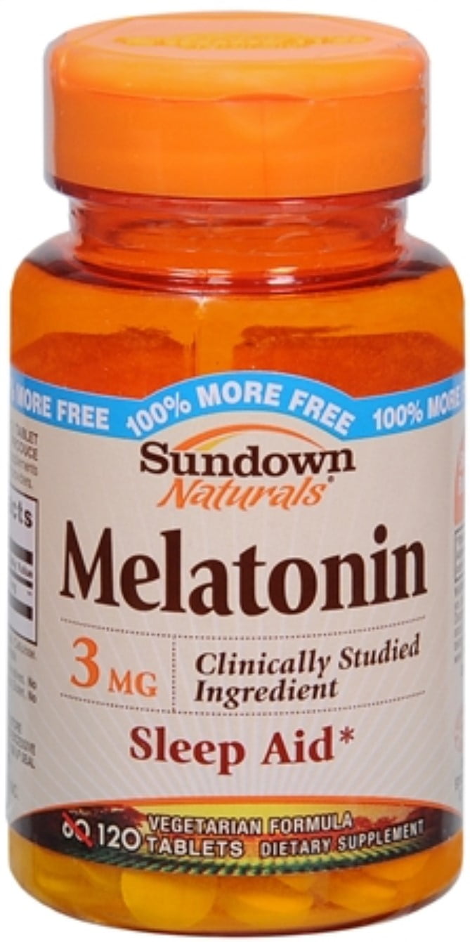 4 Pack - Sundown Melatonin 3 mg Tablets 120 Tablets - Walmart.com ...