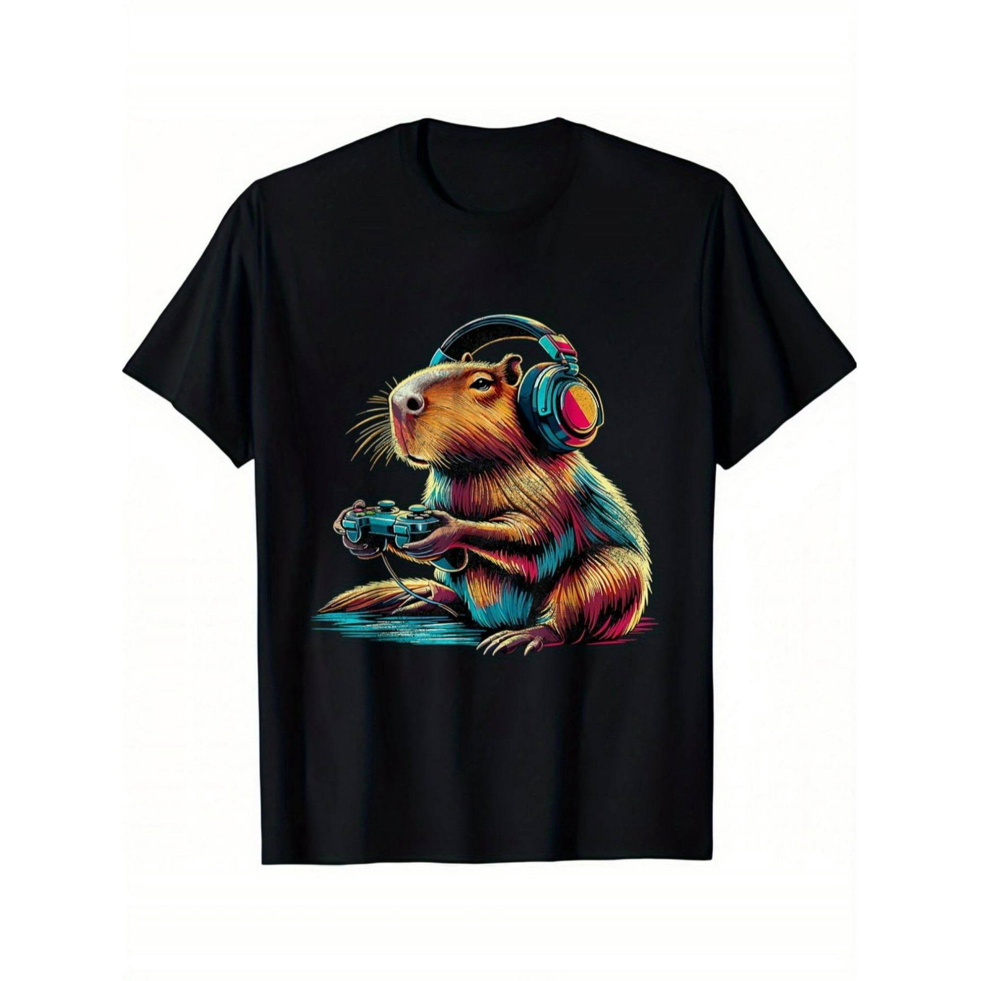 Click here for Generic Boys Capybara Gaming T-Shirt With Headphon... prices