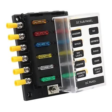 Soyond 12-way Waterproof Fuse Block,fuse Box With Led Indicator Damp ...