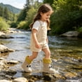 Angala Toddler Rain Boots Mid Calf Cartoon Big Eye Design Waterproof ...