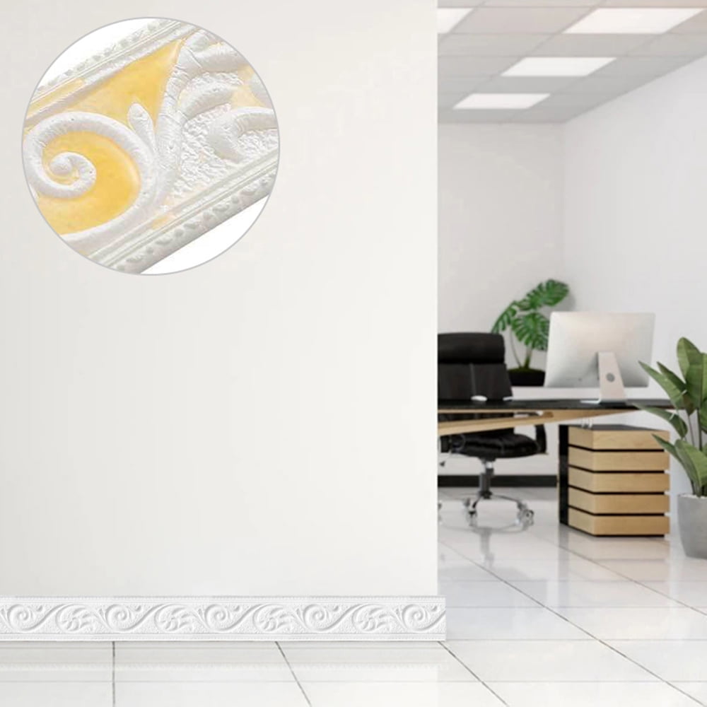 Heflashor Engraved Wall Trim Line Skirting Border 3D Pattern Sticker ...