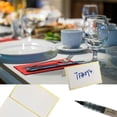 25 Pack s, 2"x3.3" White Blank Name Cards with Gold Foil Border for ...