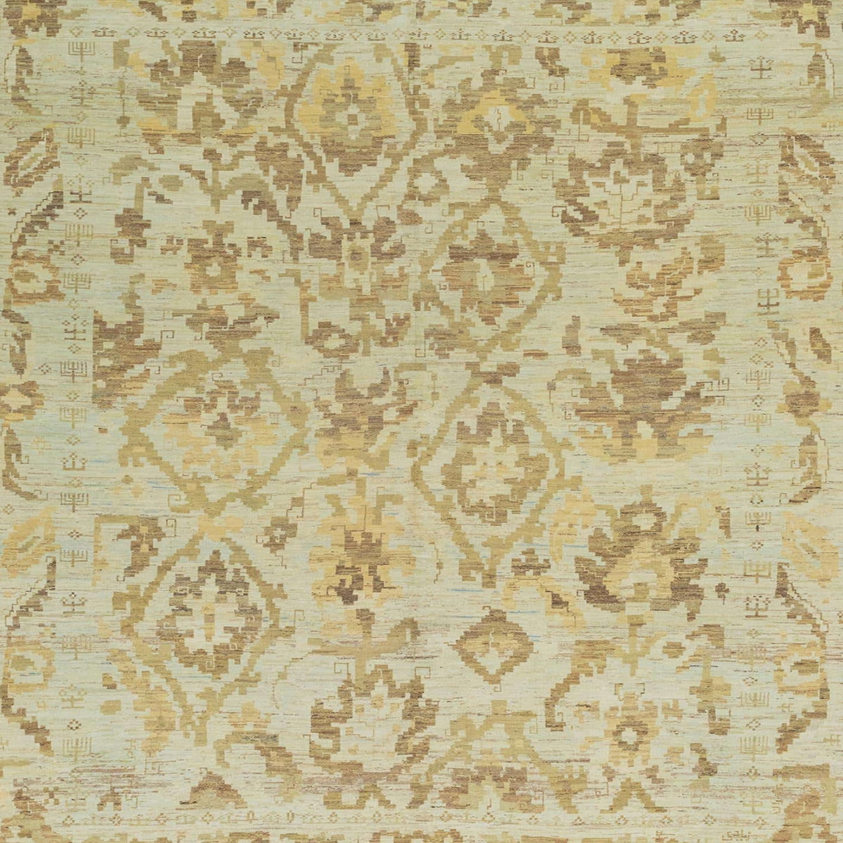 Ahgly Company Indoor Square Abstract Metallic Gold Oriental Area Rugs ...