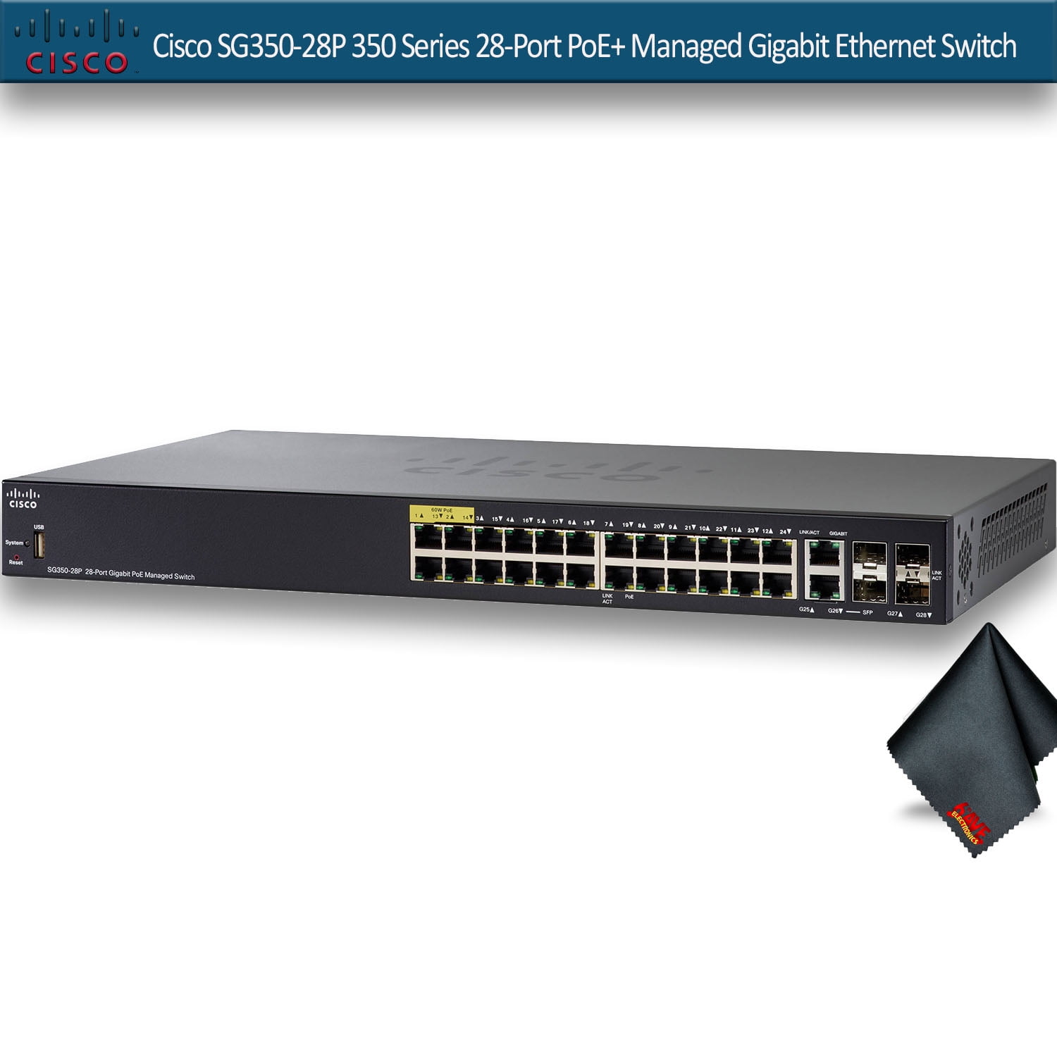 Cisco SG350-28P 350 Series 28-Port PoE+ Managed Gigabit Ethernet Switch ...
