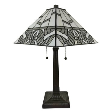 Amora Lighting Tiffany Style Banker Table Lamp, Dark Amber - Walmart.com