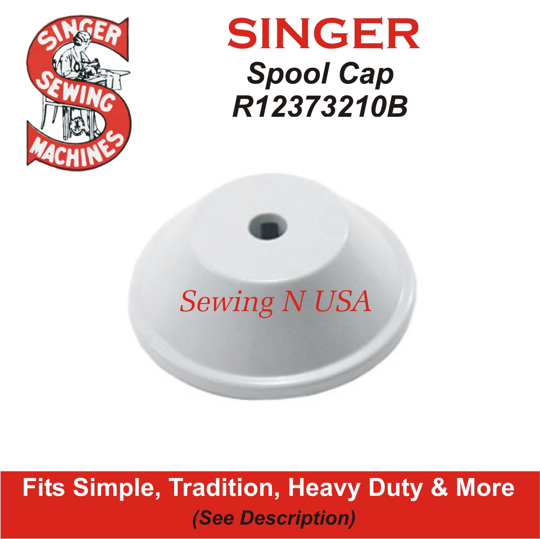 Singer Compatible Spool Cap R12373210B Fits Simple, Heavy Duty & More ...