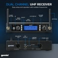 Gemini UHF Dual Channel Wireless Microphone System - Professional UHF Receiver with 2 Handheld ...