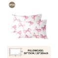 4PCS Polyester Pink Bow Pattern Pillowcase 50x75cm Soft Comfortable All ...