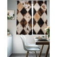 Abstract Geometric Patchwork Chiffon Sheer Curtains 63 Inches Long ...