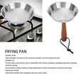 12/16cm Kitchen Frying Pan Stainless Steel Egg Pan Wooden Handle for ...