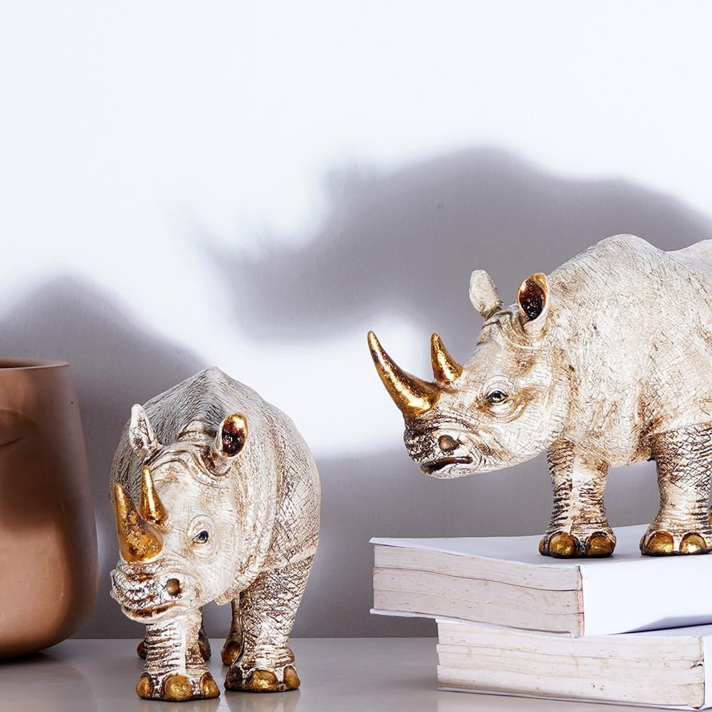 Golden-Horned Rhino Table Accent - Style 3 - Walmart.com
