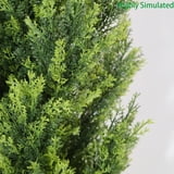 Poetree Large 24'' Artificial Cedar Topiary Ball Tree, 2-Pack Faux ...