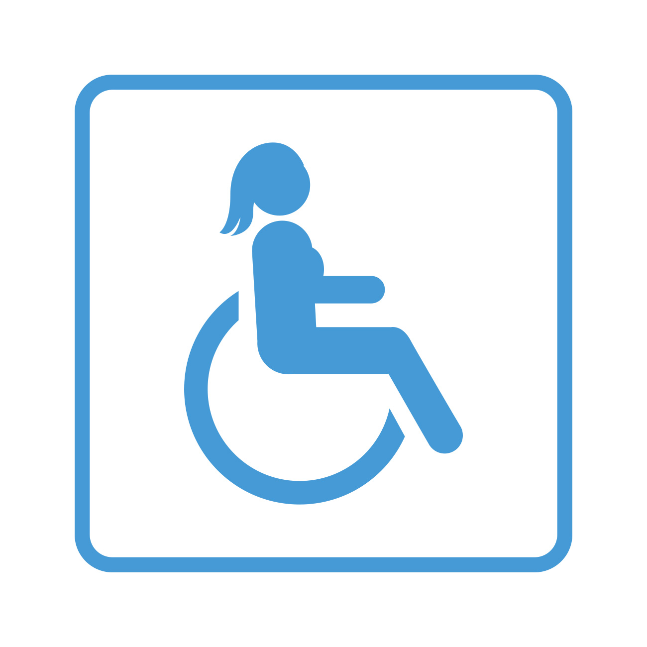 Female Handicap Sticker Decal Die Cut - Self Adhesive Vinyl ...