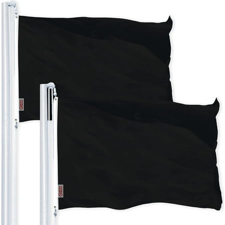 2 PACK: Solid Black Color Flag 3x5 FT 150D Printed | 3x5 feet | Printed ...
