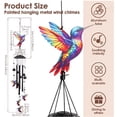 Large Hummingbird Wind Chimes Outdoor Garden Decor Black Aluminum Tubes ...