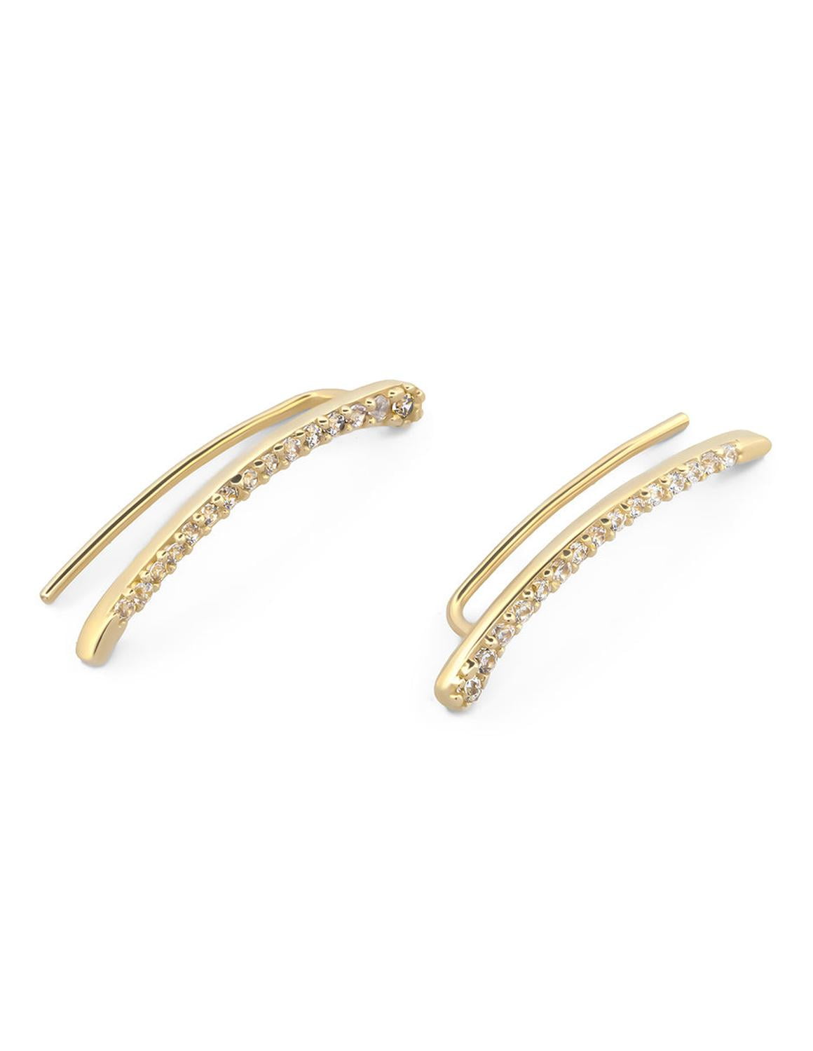 Aretes Trepadores Zirconias Oro Sólido 10k amarillo 00 | Bodega Aurrera ...