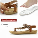 Pmoiste Comfortable Walking Sandals for Women Resorts Thong Toe Ring ...