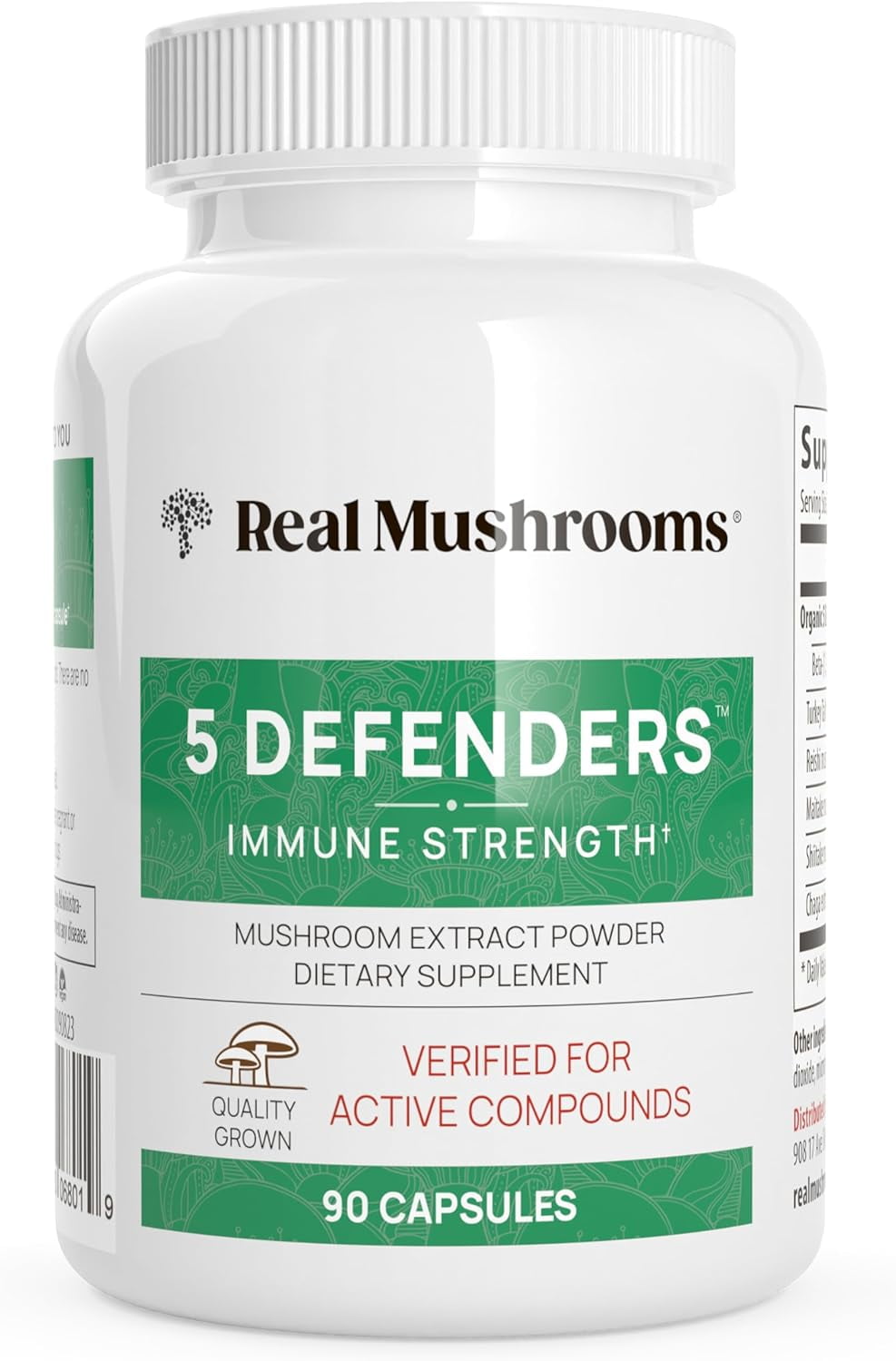 Real Mushrooms 5 Defenders (Immune Strength) | 1,000 Mg | 45 Servings ...