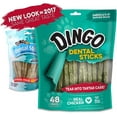 Dingo Dental Sticks 48 Count, Natural Chewing Action Helps Clean Teeth ...