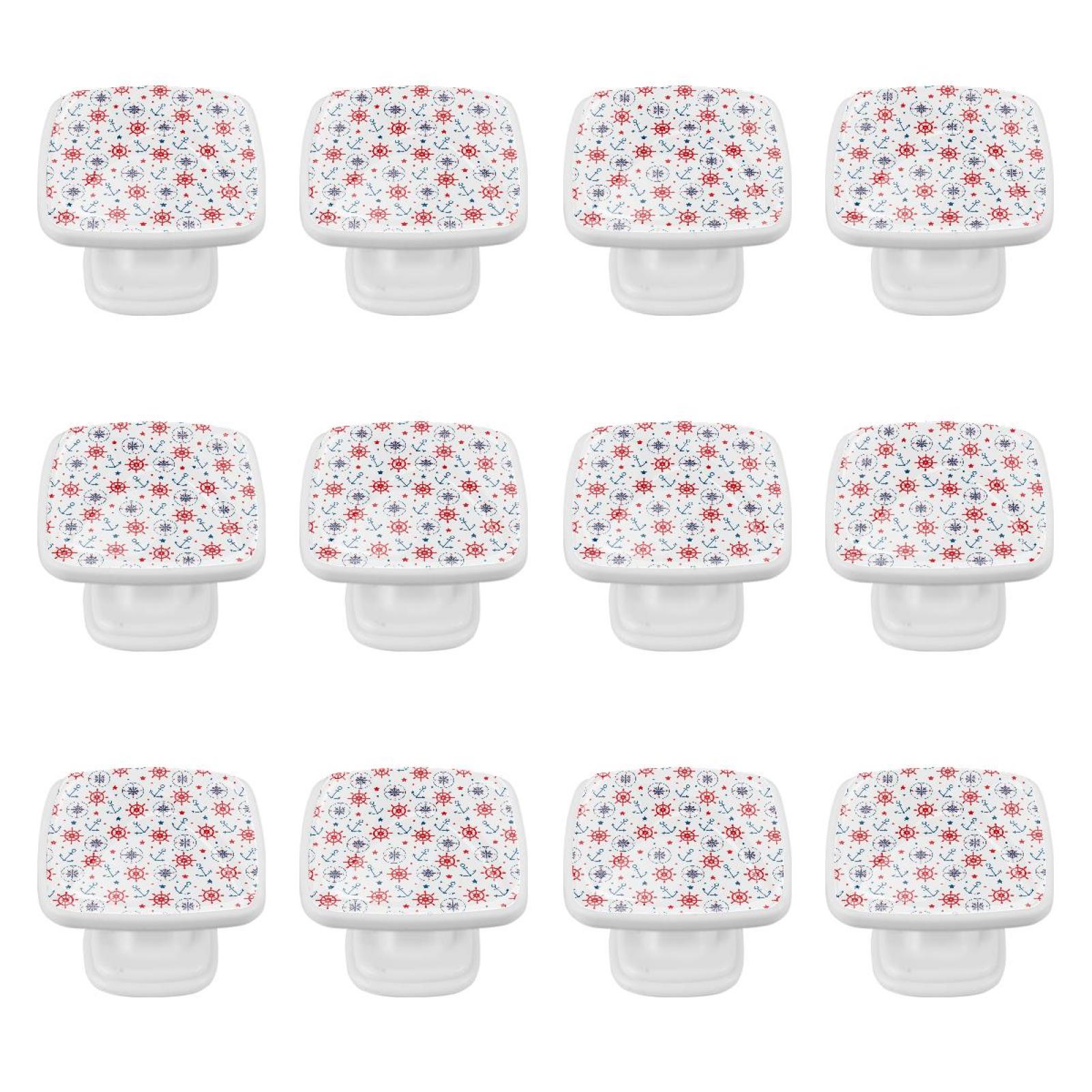 12 Pieces Drawer Pulls Handle Square Wardrobe Cabinet Anchor Knobs with ...