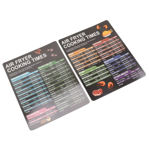 Fryer Cooking Times, Fryer Cheat Sheet Set Heat Plastic For Kitchen ...