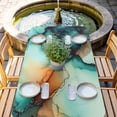 Abstract Water Ripple Art Fitted Rectangle Tablecloth 24" x 36" Teal ...