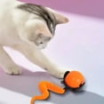 Orange Automatic Self Rolling Pet Toy Jumping Ball With Rope 1Pc ...