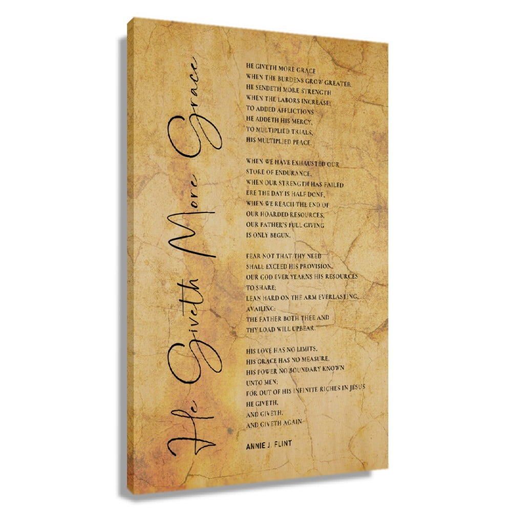 He Giveth More Grace Hymn Wall Art Scripture Poster Pictures For ...