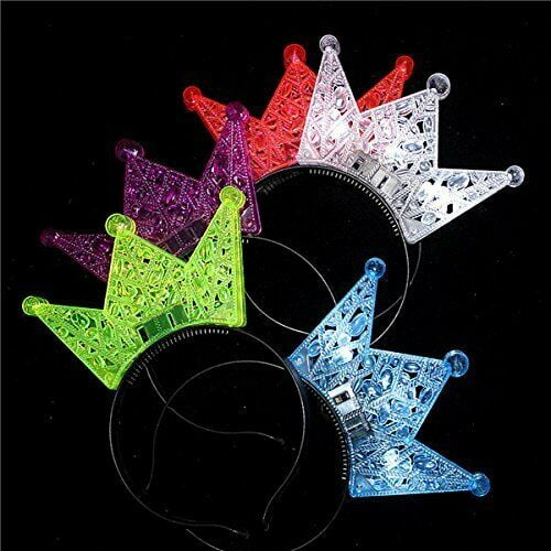 LED Flashing Light-Up Crown Headband Hollow Crown Party Favor 12 pcs ...