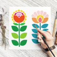 1Set Flower Theme PET Hollow Out Drawing Painting Stencils for DIY ...