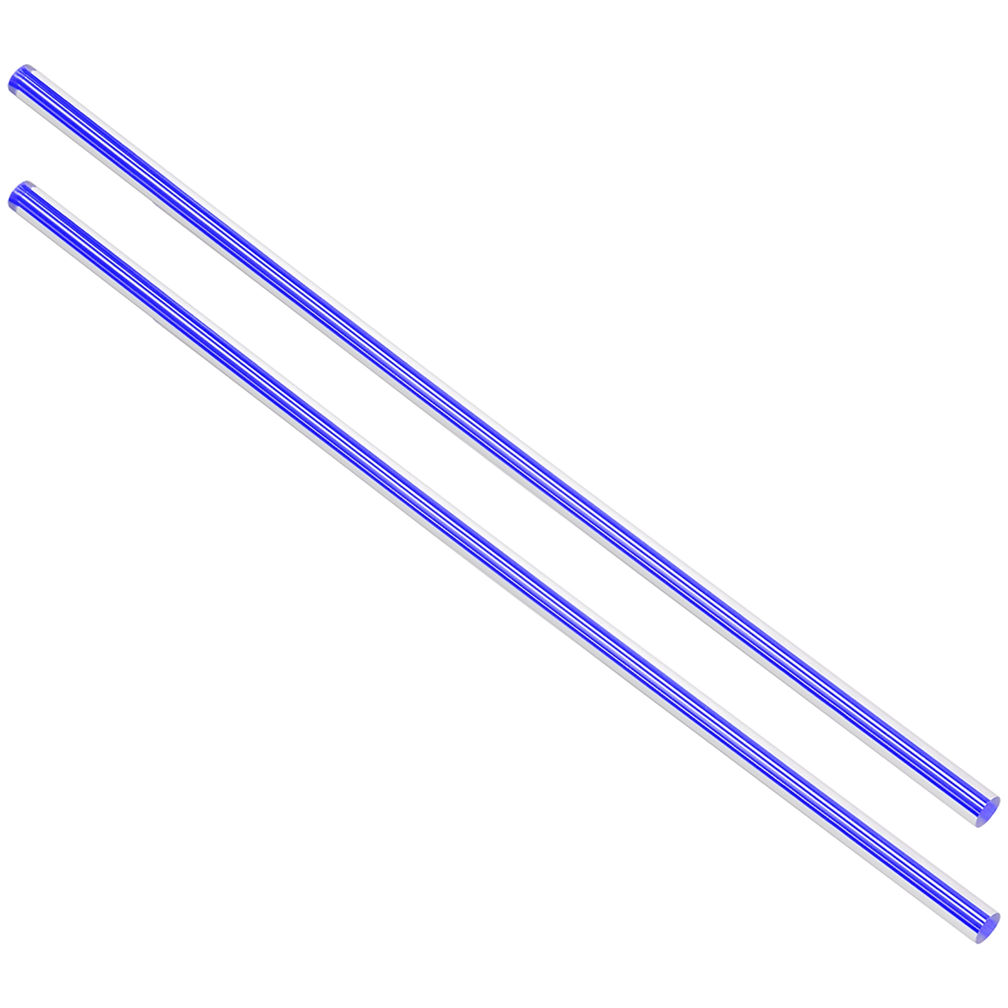 6mmx247mm Straight Dark Blue Line Solid Acrylic Round Rod Bar 2pcs ...