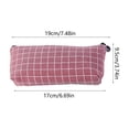 Classic Checkered Pattern Pencil Pouch, Solid Color Canvas Stationery ...