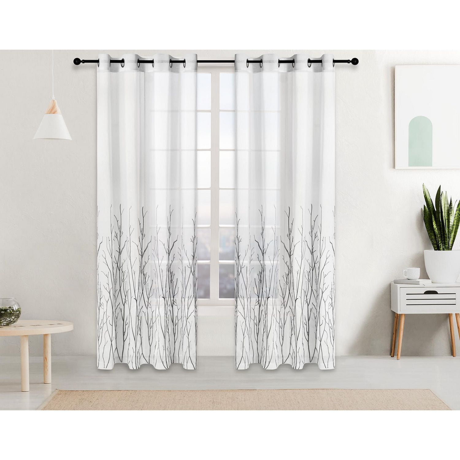 Click here for Safdie & Co. Curtain Panel Woven Voile With Branch... prices