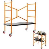 Reykilor 4 Ft Adjustable Rolling Scaffolding Platform w/Locking Wheels ...