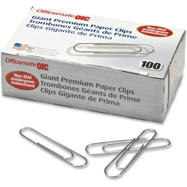 OIC, OIC99919, Giant-size Non-skid Paper Clips, 1000 / Pack, Silver ...