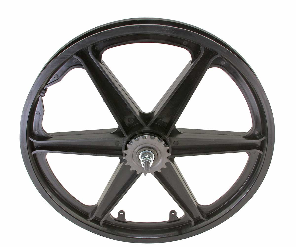 Black 20" Plastic 6-Spoke Coaster wheel 3/8 Axle. Bike Wheel, Bicycle ...
