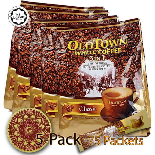 (5-Pack - Classic) OLD TOWN (3 in 1) Classic White Coffee Asian Instant ...