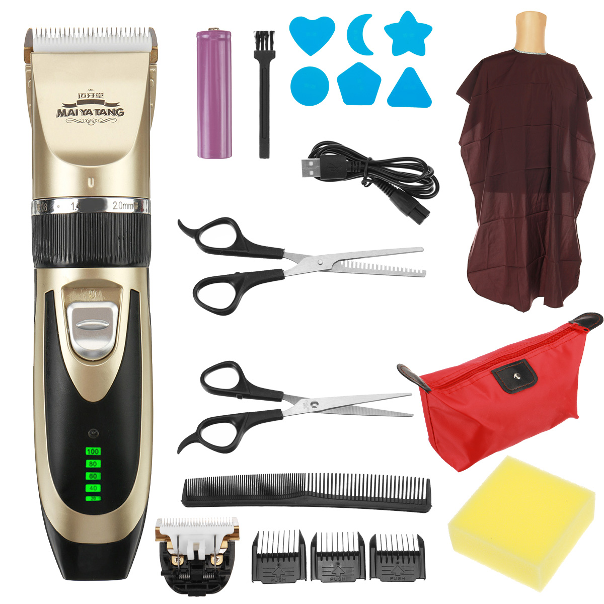 14IN1 Electric Hair Clipper Trimmer Cordless Barber Shavers Beard ...