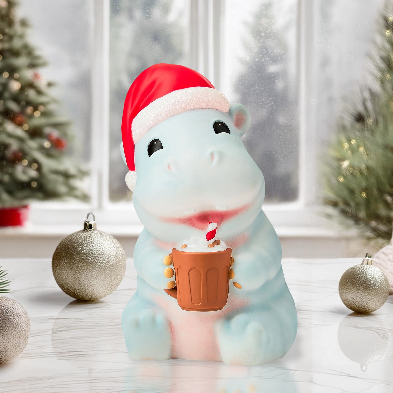 Click here for Zttd Blow Mold Hippo Outdoor Christmas Decoration... prices
