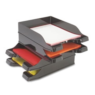 TRU RED Side Load Stackable Plastic Letter Tray White 12/Carton ...