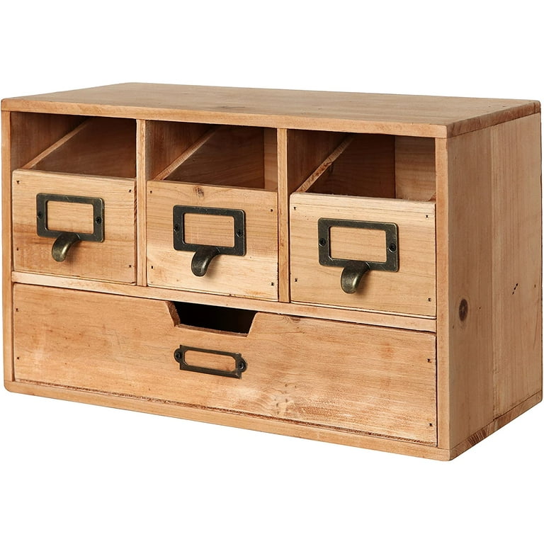 Wood Desktop Storage Drawers