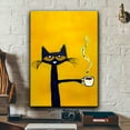 2D 1PCS Wrapped Canvas Painting Modern cat Strange cartoon style Black ...