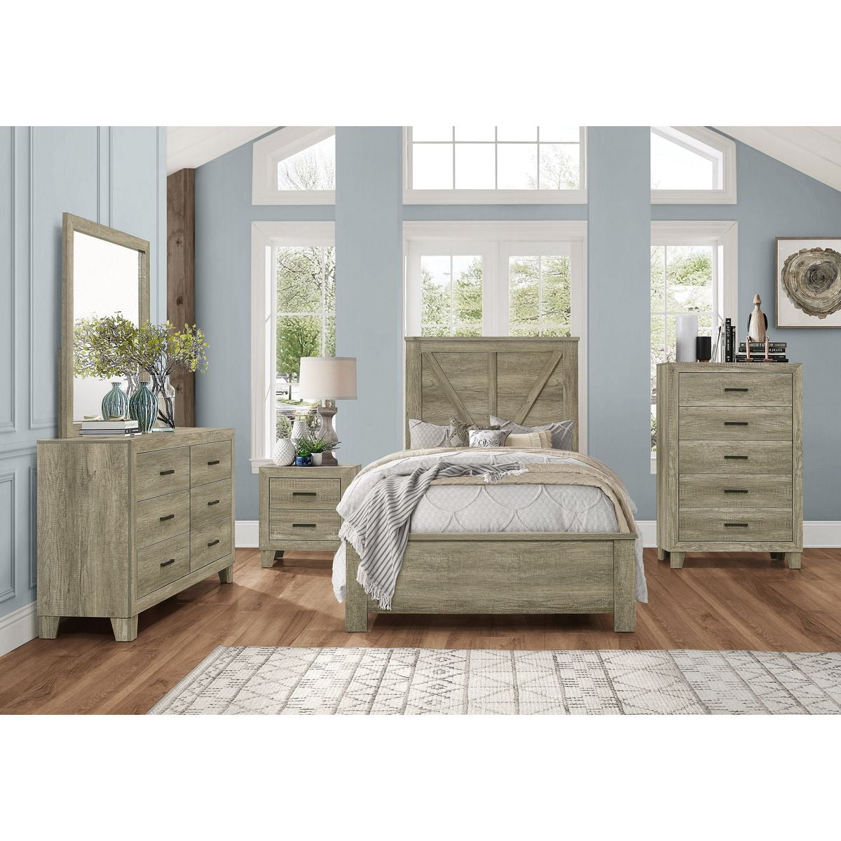 Shawn Gray Panel Bedroom Set - Walmart.com
