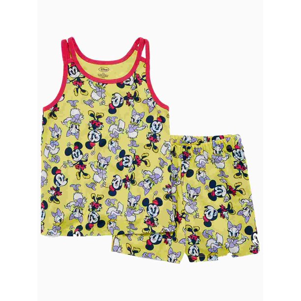 Disney Toddler & Girls Yellow Minnie Mouse & Daisy Duck Pajamas Sleep ...