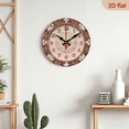 2D Flat 1pc 10Inch Wooden Elegant Pink Heart-Shaped Wall Clock - 10 ...