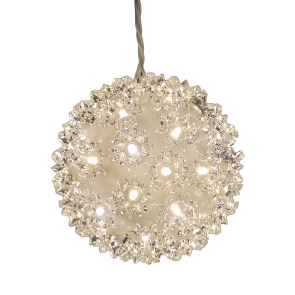 GE 5.5-in Hanging Super Sphere Light with White 50 LED Lights, Warm ...
